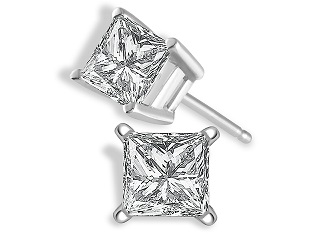Four Prong Princess Stud Earrings — The Diamond Center: Where Wisconsin ...