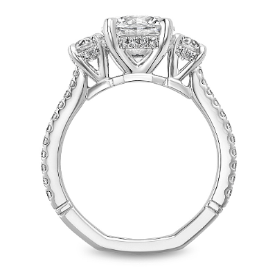 Three Stone Pave Engagement Ring — The Diamond Center: Where Wisconsin ...