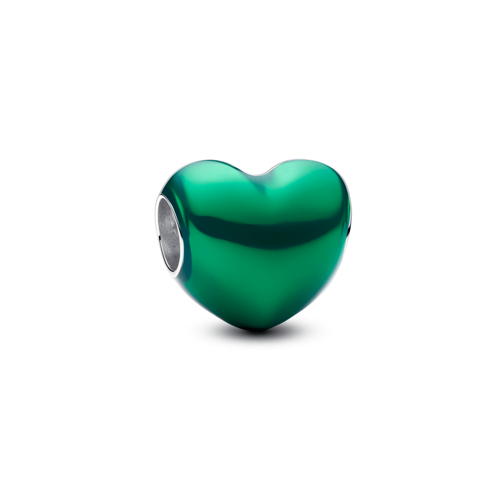 Metallic Green Heart Charm — The Diamond Center: Where Wisconsin Gets ...
