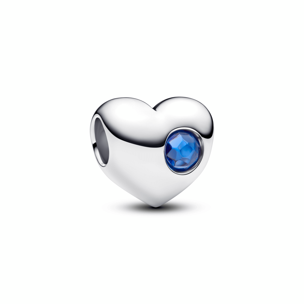 Engravable Blue Stone Heart Charm — The Diamond Center: Where Wisconsin ...
